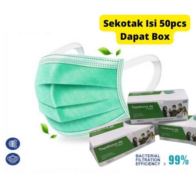 Jual Masker 3 Ply Isi 50PCS di Seller Syafaat Store - Cikarageman-3 ...