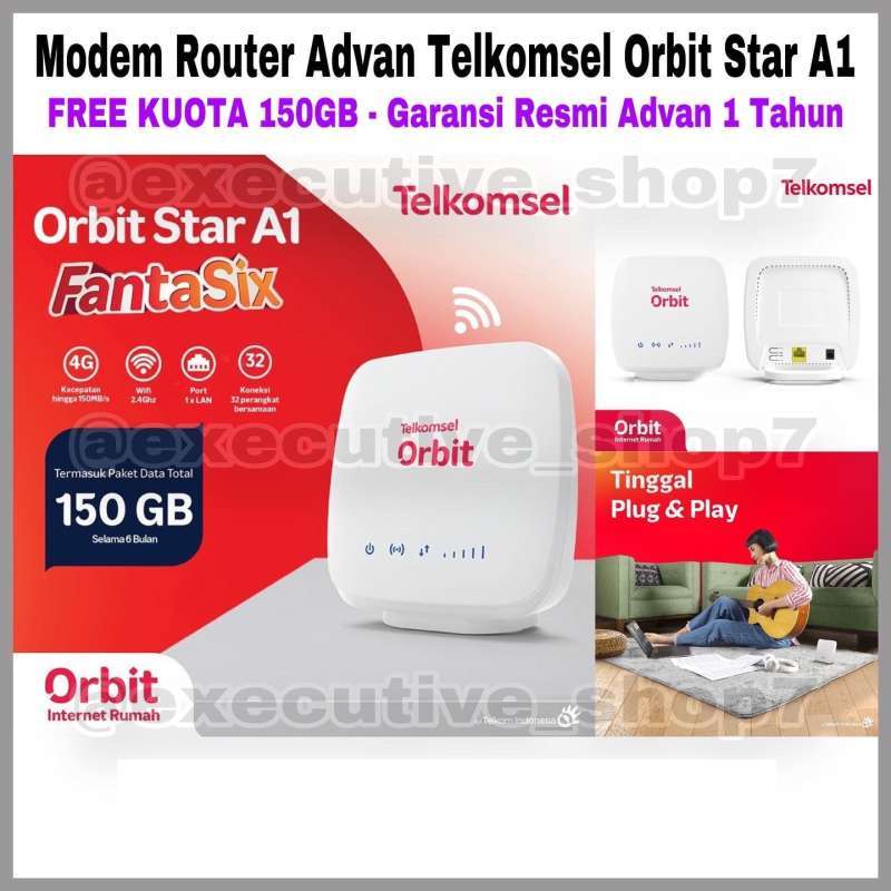 Jual Modem Router Advan Telkomsel Orbit Star A1 FREE KUOTA 150GB ...