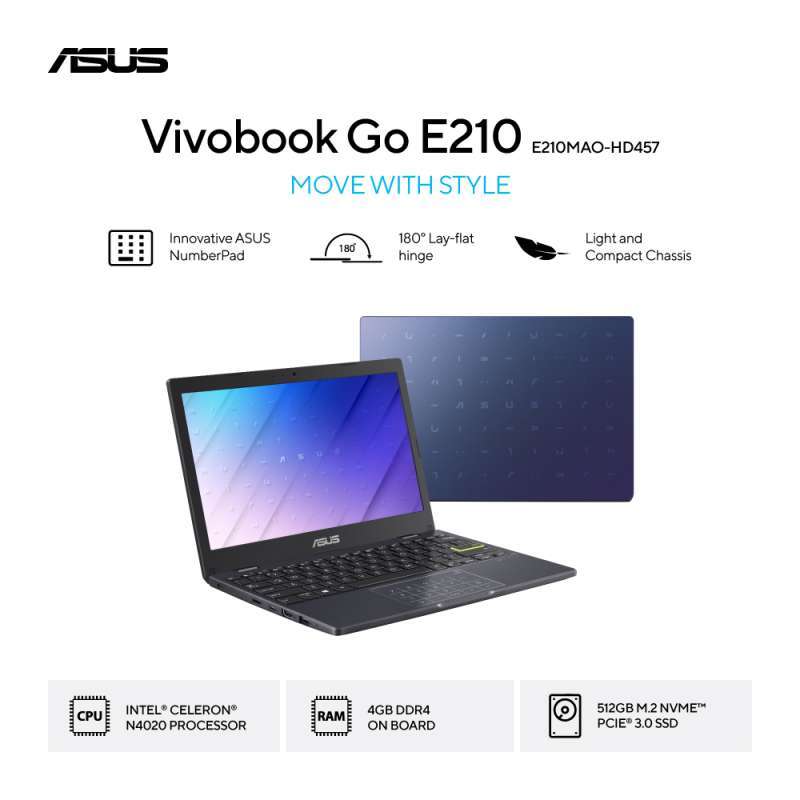 Jual ASUS VivoBook E210MAO-HD457 - Peacock Blue [Intel® Celeron® N4020 ...