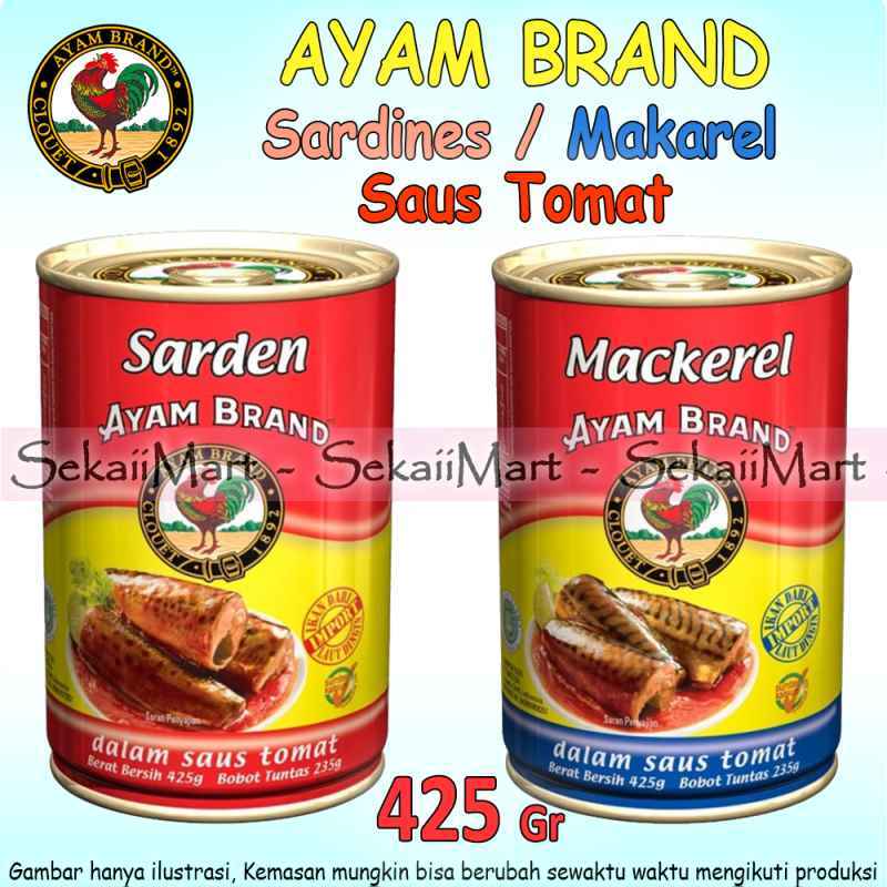 Promo AYAM BRAND Sardines / Mackerel Tomato Sauce 400g - Ikan Sarden ...