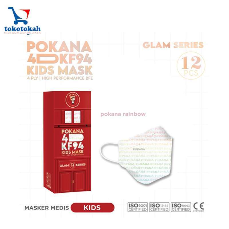 Jual POKANA 4D KF94 KIDS Medical Face Mask - Box isi 12 pcs (GLAM ...