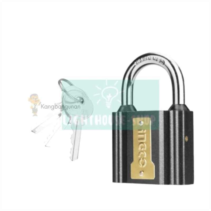 Jual Gembok Rumah Ruko Pagar Besi Hitam 75mm Brass Padlock Ingco ...