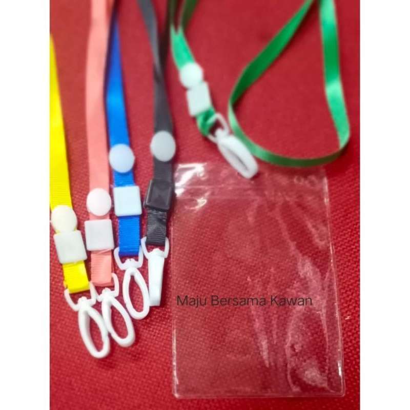 Jual Set Name Tag -Tali ID Kait Plastik + Plastik ID Card - 8.5 X 13.5 ...
