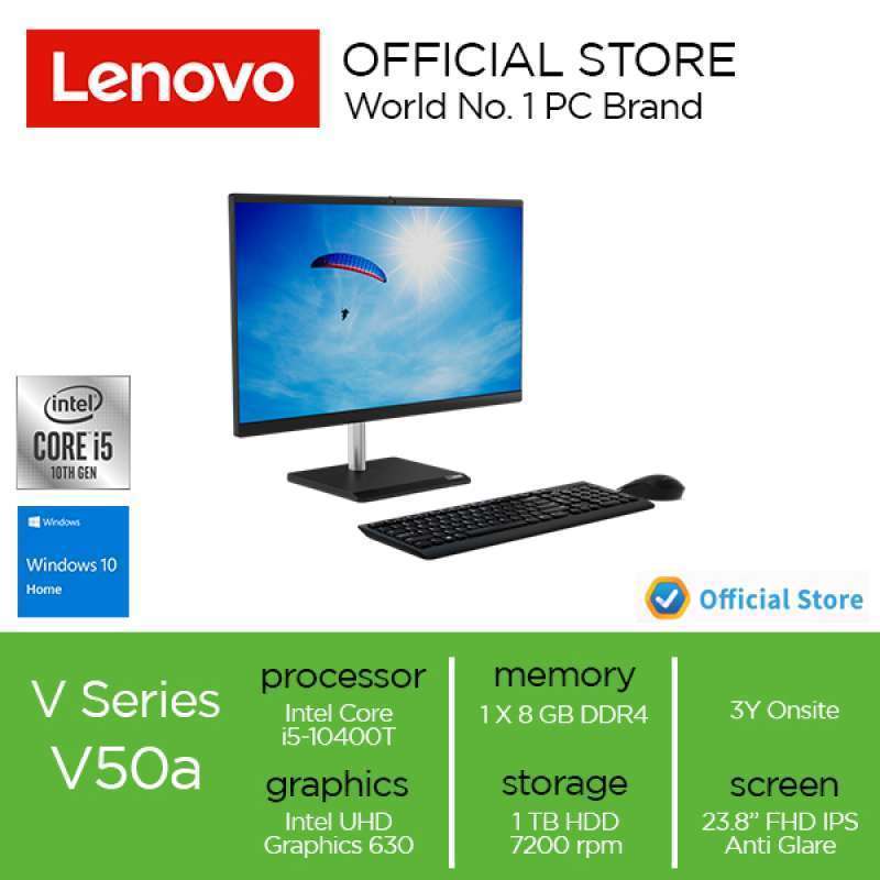 Jual Lenovo V50a-24IMB AIO Core i5-10400T 8GB 1T HDD - Windows 10 Home ...