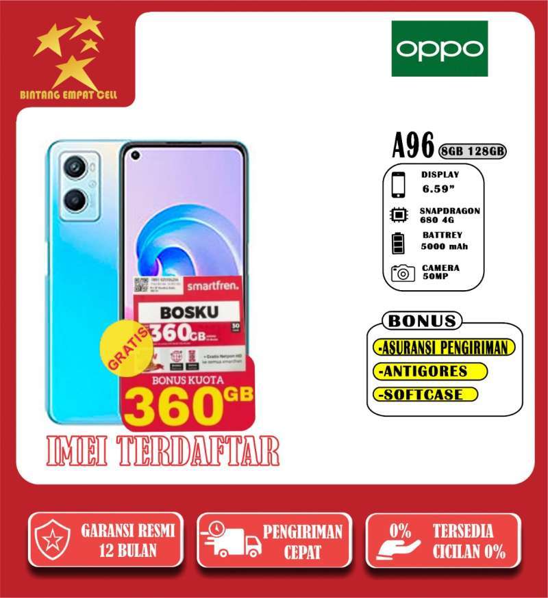 Promo OPPO A96 8GB/256GB NEW FULLSET ORIGINAL GARANSI RESMI 1 TAHUN ...