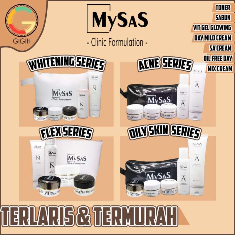 Jual Mysas Skincare Normal & Whitening, Mysas Oily / Berminyak, Paket ...