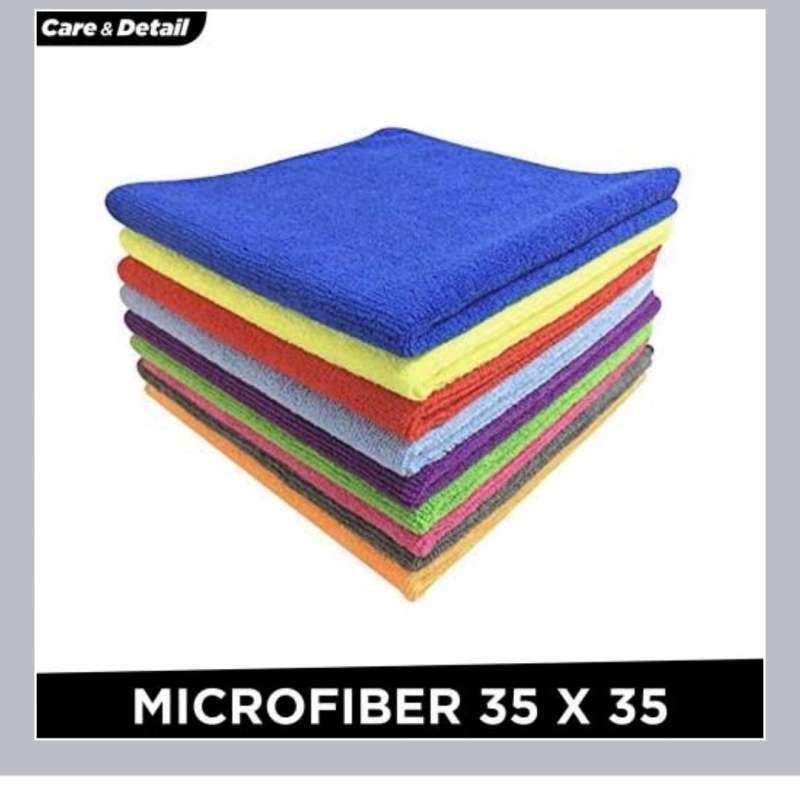 Jual Kain Lap Microfiber Tebal Premium 35x35 Lap Handuk Serat Fiber Lap ...