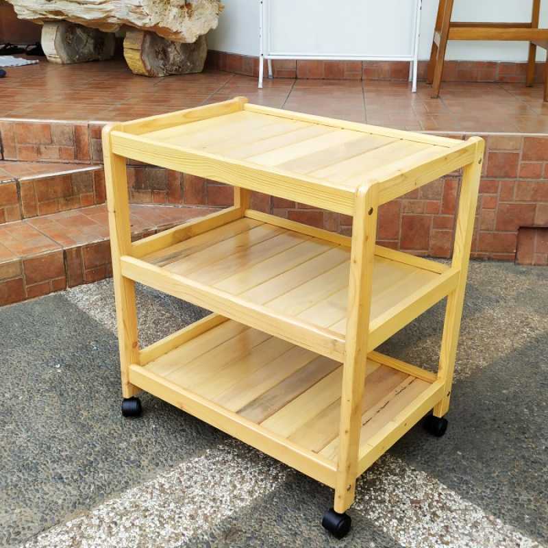 Jual Meja Kayu Dorong Serbaguna / Rak Dorong TV - FULL KAYU SOLID Meja ...