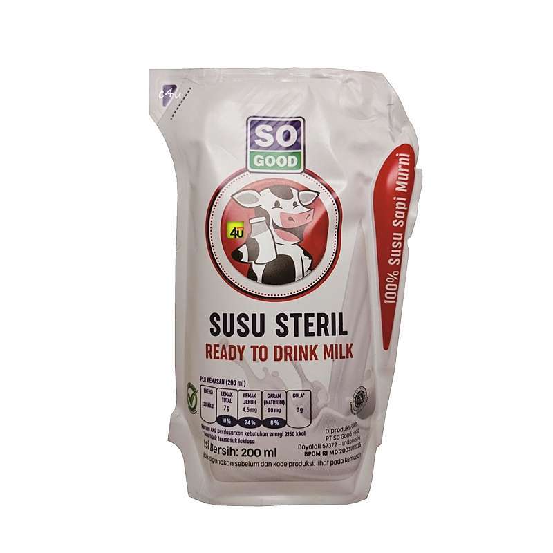Promo SO GOOD - Susu Steril - 200ml Diskon 12% di Seller cemilan4u ...