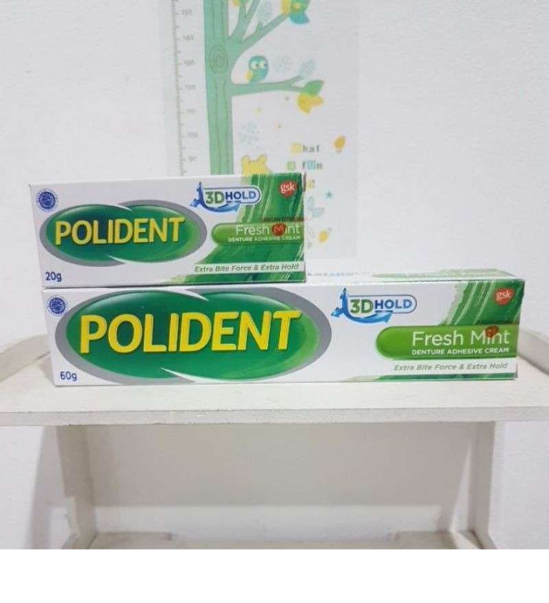 Promo POLIDENT DENTURE ADHESIVE CREAM FRESH MINT 60 GRAM TUBE Diskon 10 ...