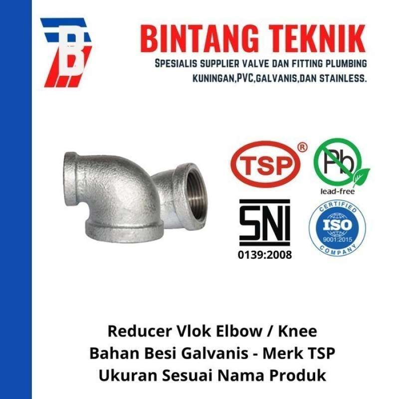 Jual Reducer Elbow / Knee 3/4 x 1/2 Besi Galvanis TSP di Seller Toko ...