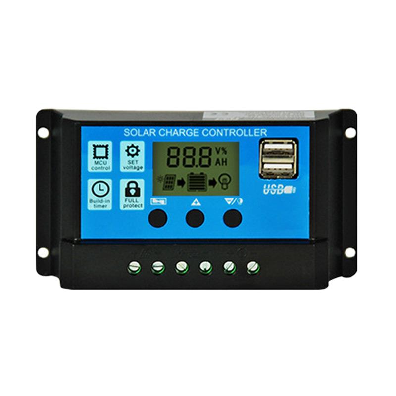 Promo Taffware Solar Charge Controller with LCD Display [10A/ 12-24 V ...
