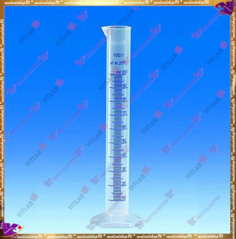 Jual MEASURING CYLINDER, PP, 500mL, Class B, Molded Blue Scale. VITLAB (Gelas Ukur Plastik) di ...