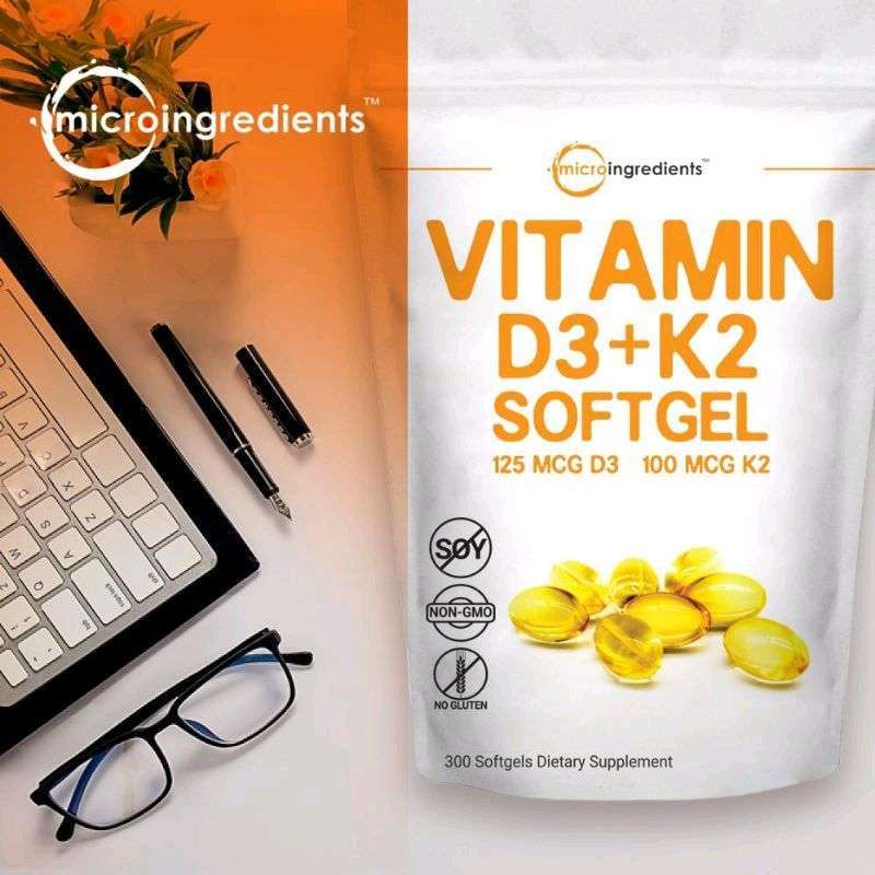 Promo Micro ingredients vitamin D3 125 mcg 5000 IU + k2 100 mcg asli ...