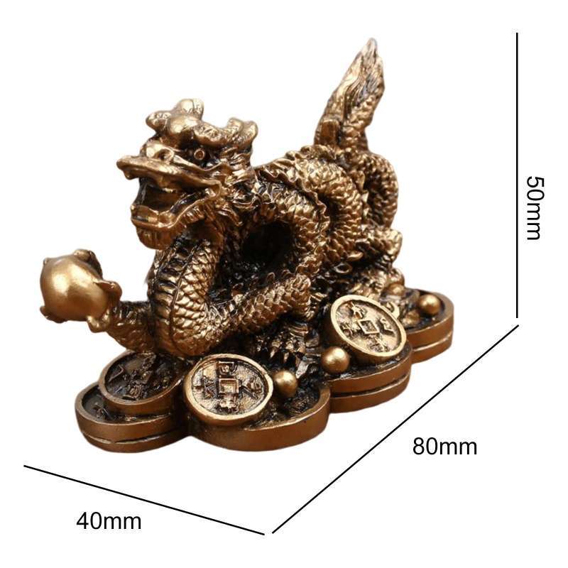 Jual Chinese Feng Shui Dragon Statue Luck Success Office Decoration ...