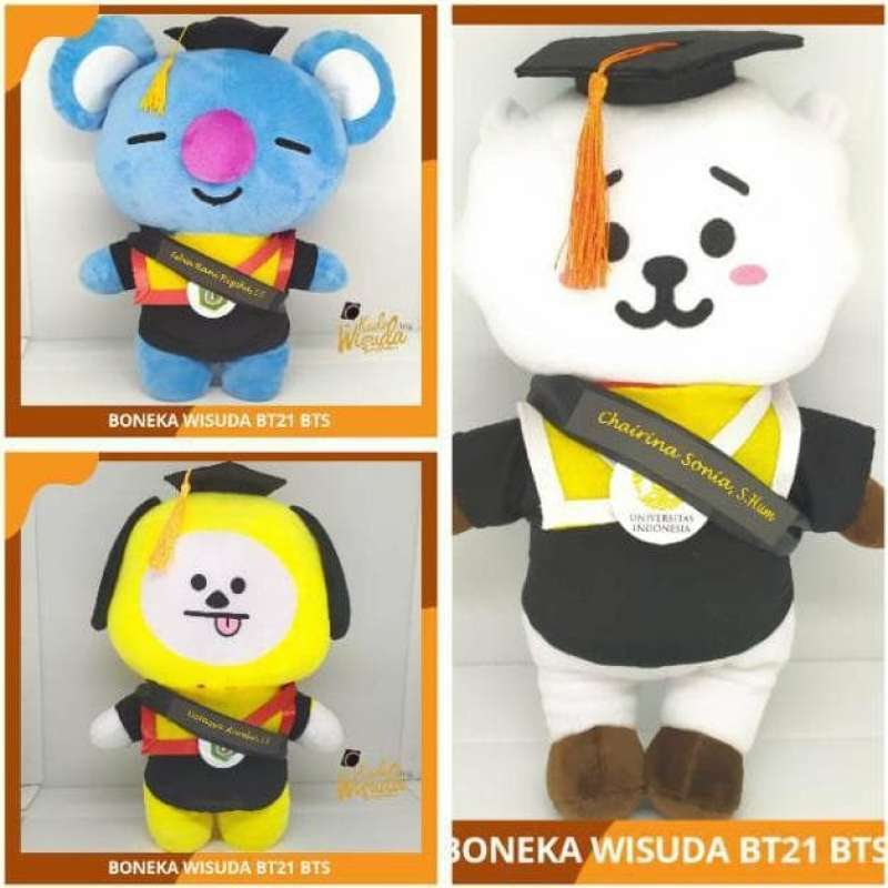Promo BEST Boneka Wisuda BTS BT21 Cooky Chimmy Koya Mang Van Tata RJ ...