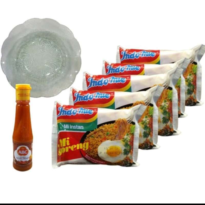 Jual paket Indomie goreng + saus sambal ABC+piring cantik di Seller ...