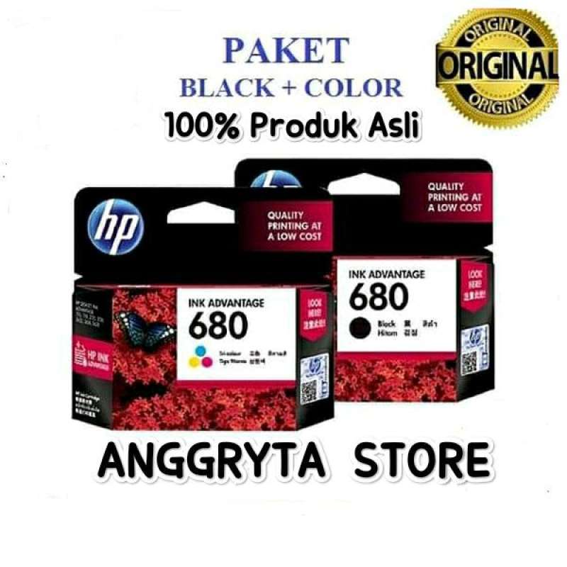 Jual TINTA HP 680 Black & 680 Color Cartridge HP 682 Original Ink ...