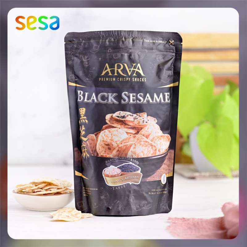 Jual Arva - Black Sesame Crispy Tempe 80 g (Keripik Tempe) di Seller ...