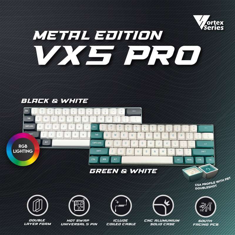 Jual Vortexseries Vx5 Pro Midnight Green Metal Edition Mechanical ...