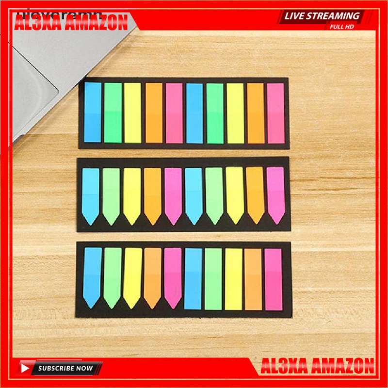 Promo 200Pcs Stiker Label Indeks Penanda Halaman Warna Bening Diskon 40 ...