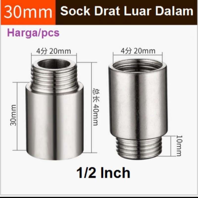 Jual Sok Drat Luar Dalam 1/2 Inch Sambungan - 50 Mm Di Seller Willman ...