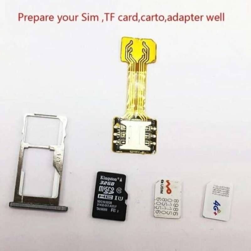 Jual Adaptor Dual Sim Card Hybrid Extender Sim Card Converter Nano Sim ...