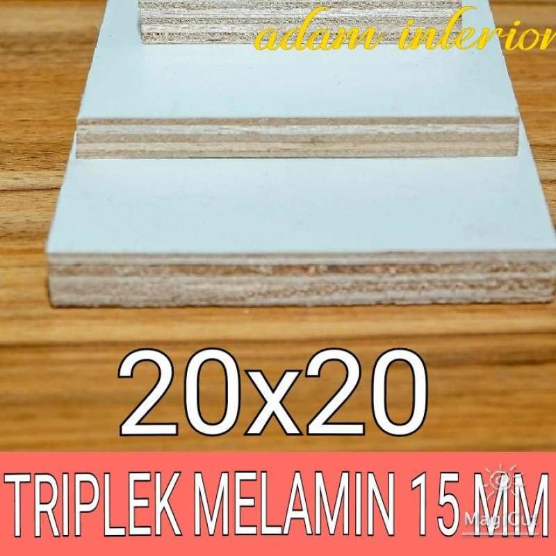 Jual Triplek Melamin 15MM ,20x20 Cm custume Harga Per Cm Putih Doff ...