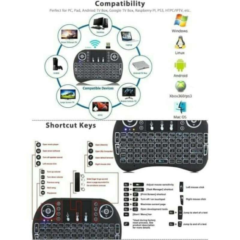 Jual Mini Touchpad Keyborad Bluetooth for Smart TV, android, Kodi, PC ...