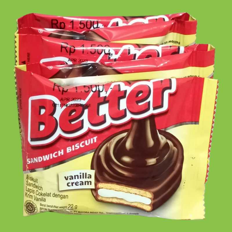 Jual 1 pack - Roma Better Sandwich Vanila Biscuit 20 gram (10 pcs) di ...