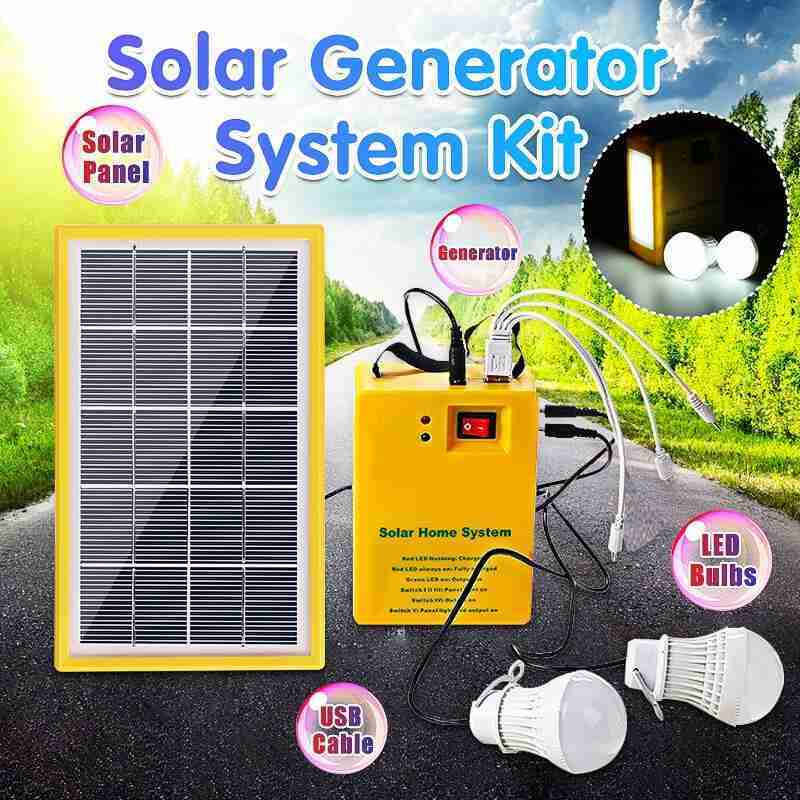 Jual Generator Panel Surya Sistem Generator dengan 2 Lampu + 1 Panel ...