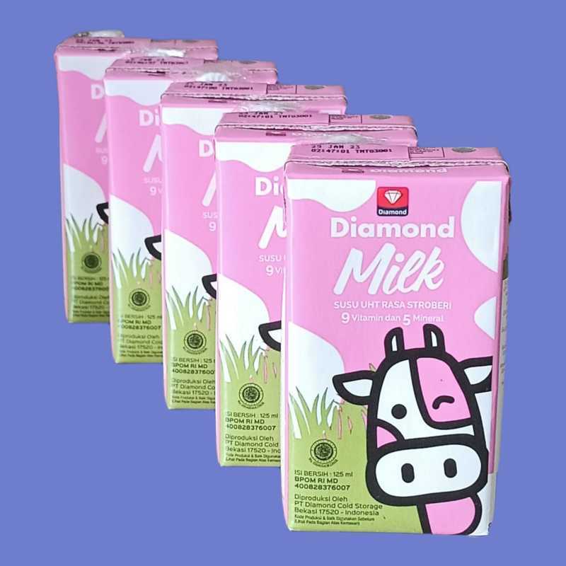 Jual Diamond Susu Uht Rasa Strawberry 125 Ml [40 Pcs/ Karton] Di Seller Toko Sembako Kudo Shop ...