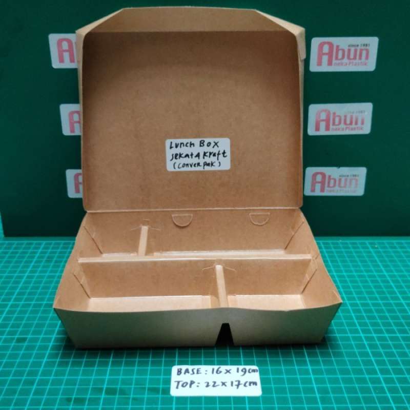 Jual OEM Lunch Box Paper Sekat 4 Kraft (ConverPak) Isi 100pcs di Seller ...