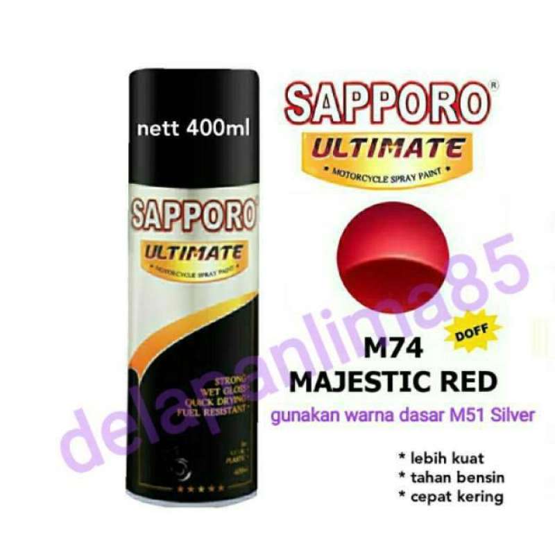 Jual Sapporo Ultimate M74 Majestic Red merah doff merah cat semprot pox ...