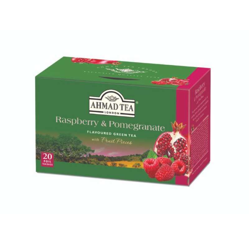 Jual Ahmad Tea Flavoured Green Tea Raspberry & Pomegranate [20 Tea Bags ...