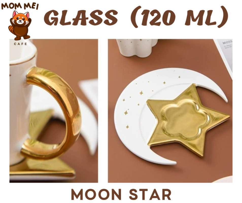 Jual (set) Gelas + Tatakan Bulan Bintang / Glass Moon Star Di Seller ...