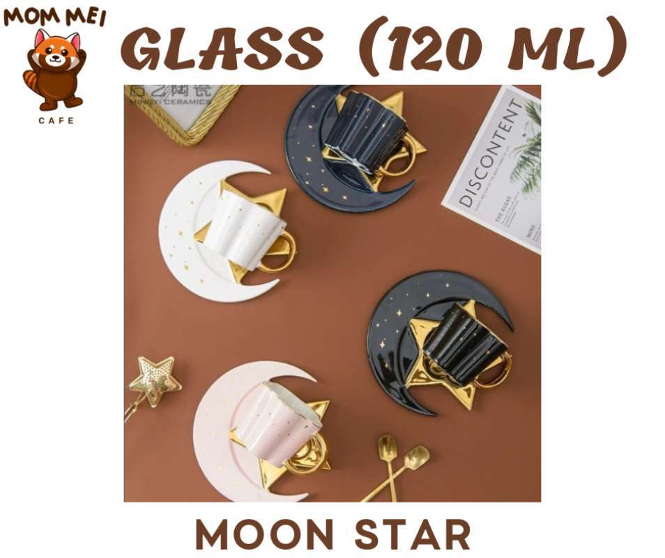 Jual (set) Gelas + Tatakan Bulan Bintang / Glass Moon Star Di Seller ...