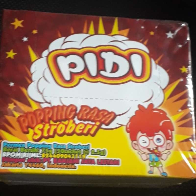 Jual Permen Platak Pletok Pidi Popping Rasa Stroberi 30x2.5g Di Seller ...