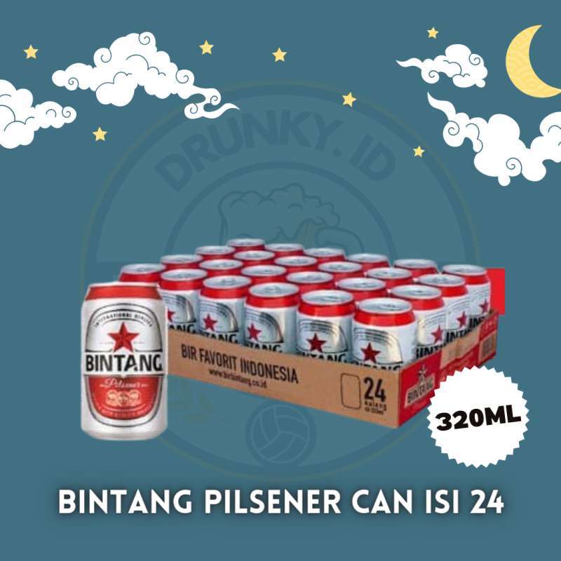 Promo Bintang Beer Can 320 Ml 1 Dus Diskon 2% di Seller Drunky.id ...