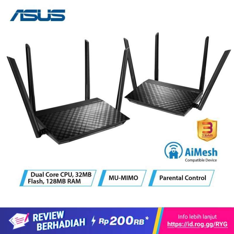 Promo Asus Rt Ac59u V2 Aimesh 2 Pack Ac1500 Dual Band Gigabit Wifi