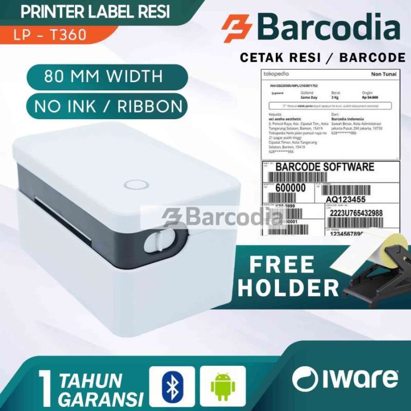 Promo Iware Printer Barcode Dt-360 Usb + Bluetooth Label Thermal 80mm ...
