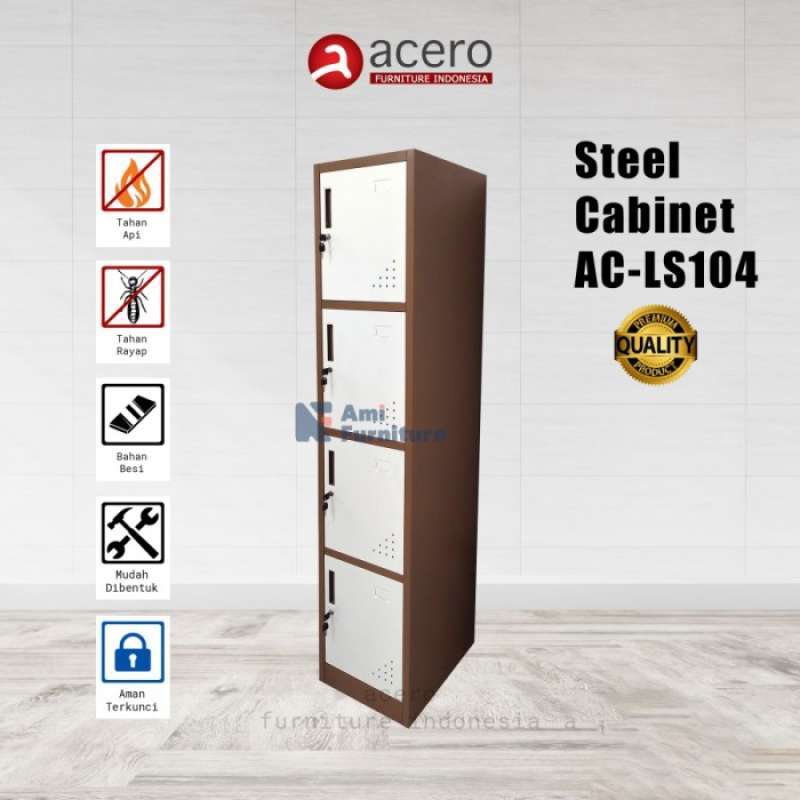 Jual Lemari Locker Besi Murah Locker Cabinet 4 Pintu LOKER AC-LS104 ...
