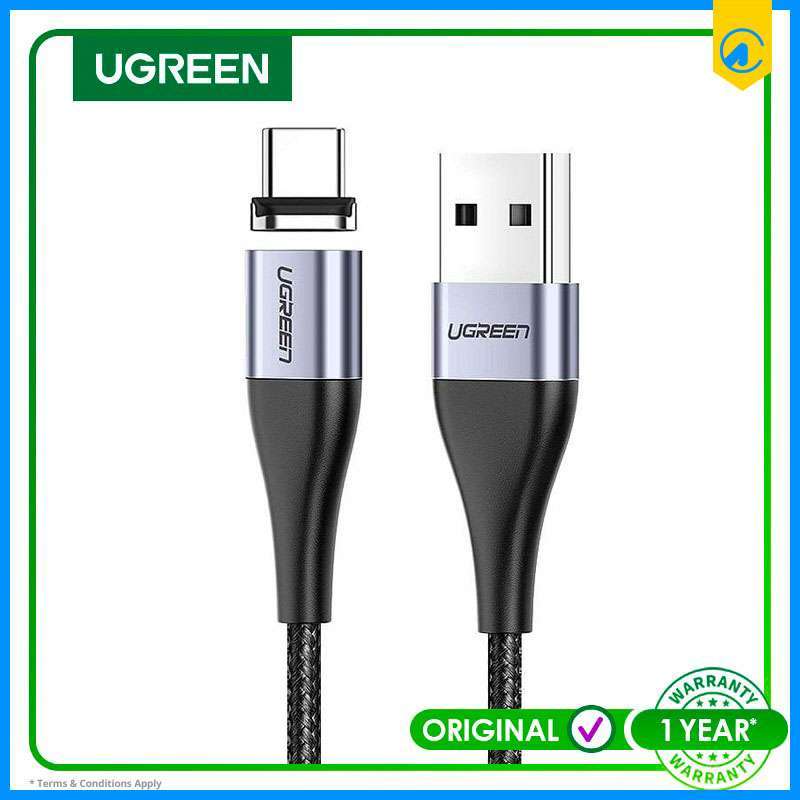 Jual Ugreen 60277 Magnetic USB Type C Cable Fast Charging 1m Black di ...