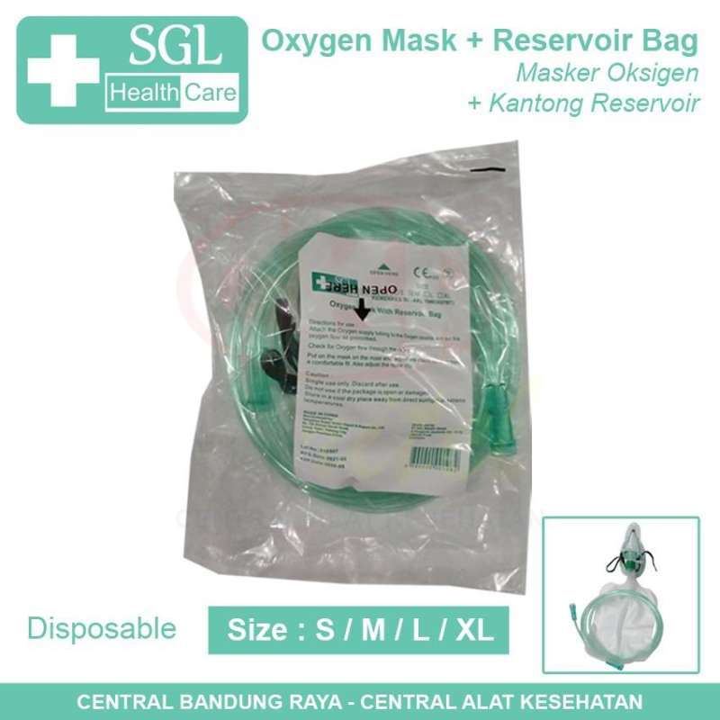 Jual SGL Oxygen Mask + Reservoir Bag | Masker Oksigen + Kantong ...