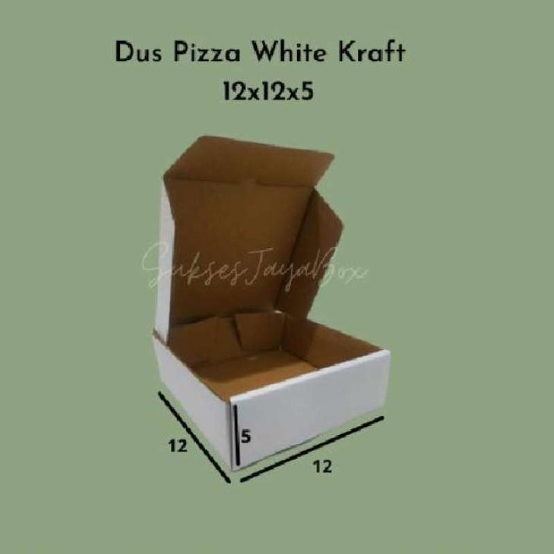 Jual Kardus Kemasan/ Packaging/Dus Pizza Putih Polos uk 12x12x5 di ...