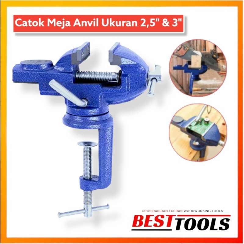 Promo Catok Meja Putar Anvil 3 75mm / Ragum /tanggem / Table Clamp Vise ...