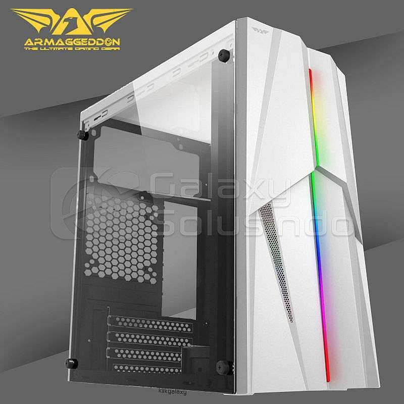 Jual Armaggeddon TRON 1X Tempered Glass Gaming Case - White di Seller ...
