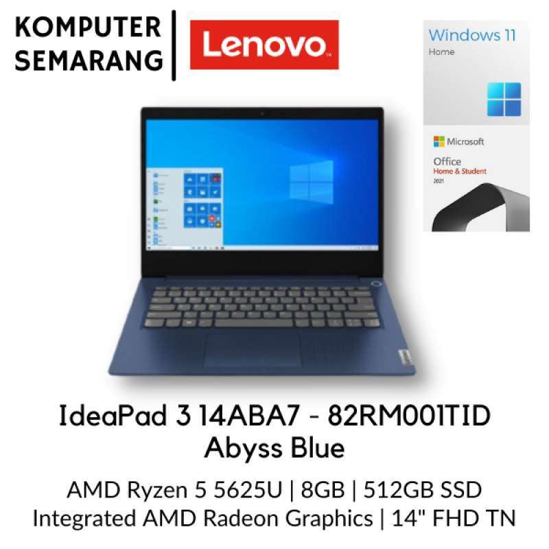 Jual Lenovo Ideapad 3 14aba7 - 1tid Abyss Blue [ryzen 5 5625u/8gb/512gb ...
