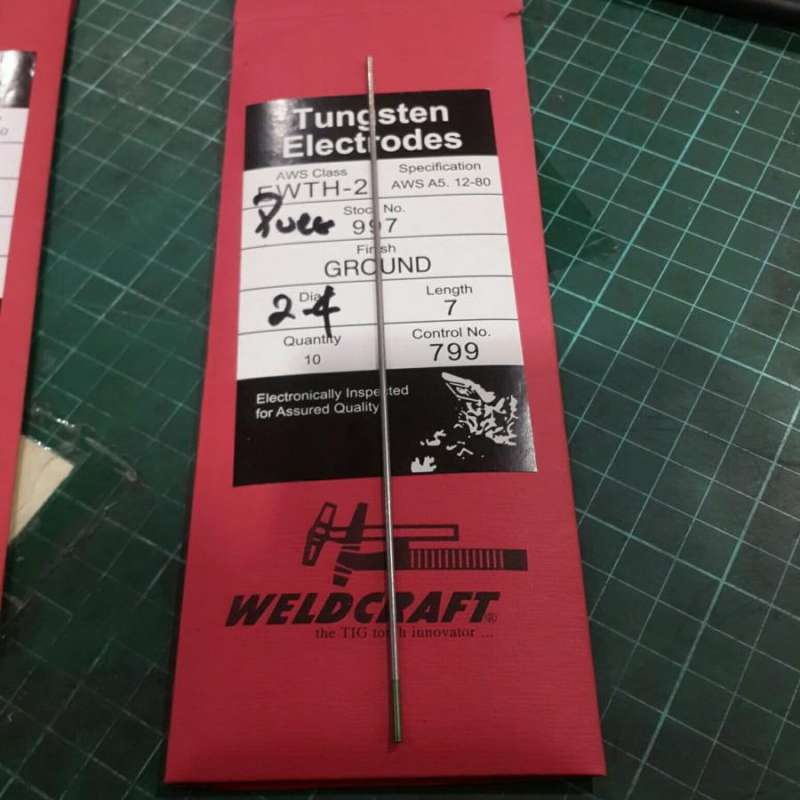 Jual Tungsten Electrode Las Argon 2.4 mm Hijau WELDCRAFT di Seller ...