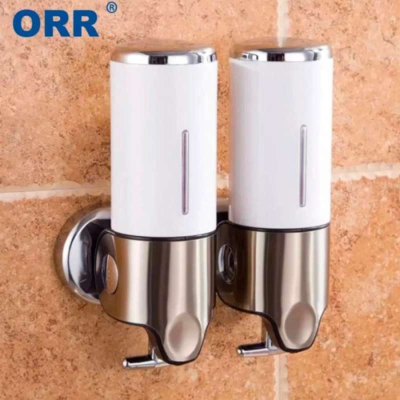 Promo Soap Dispenser Double Putih Subron / Tempat Sabun Cair Double ...